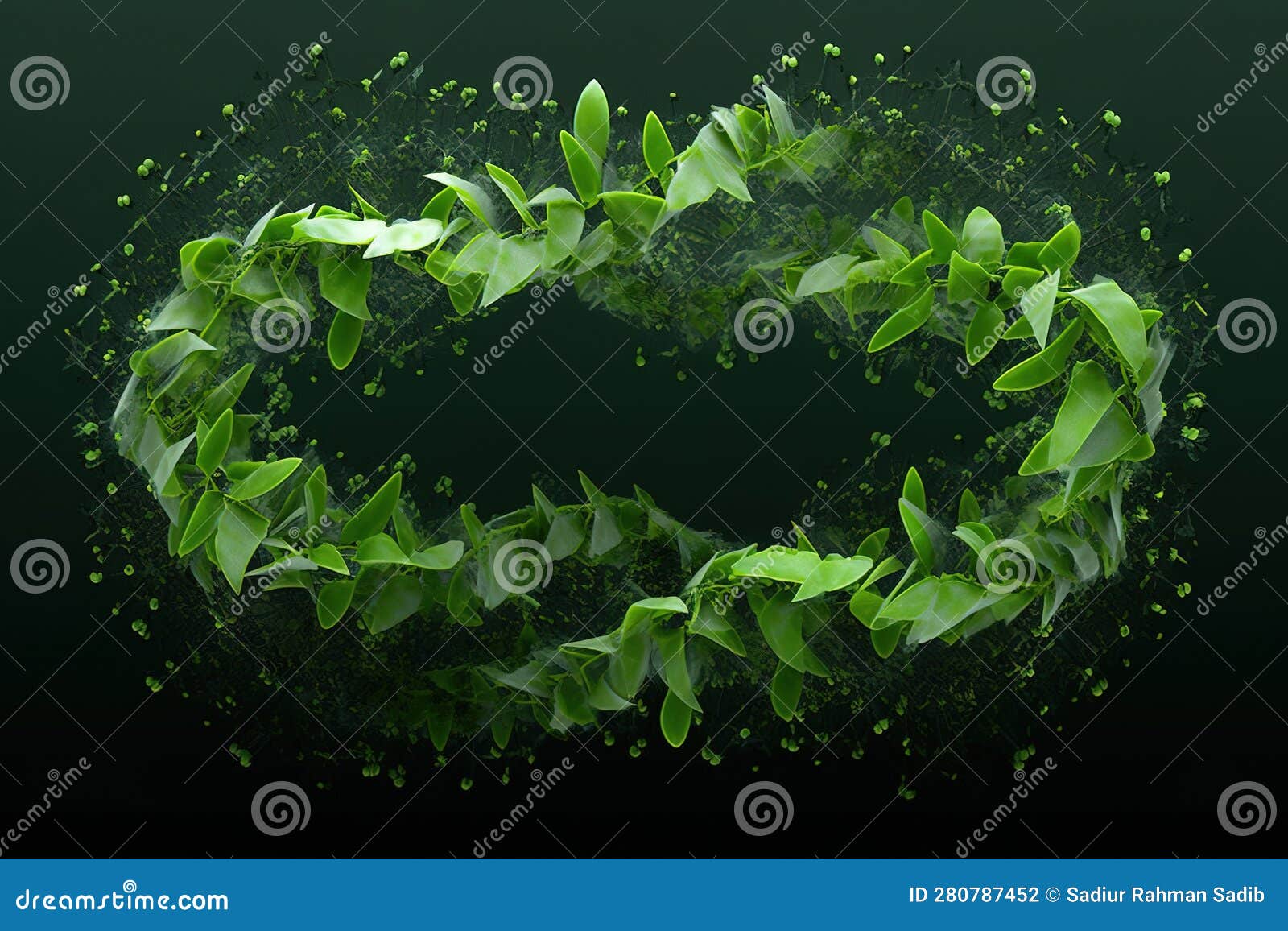Abstract Green Background with Wave. DNA Made Out of Green Leaves Stock ...