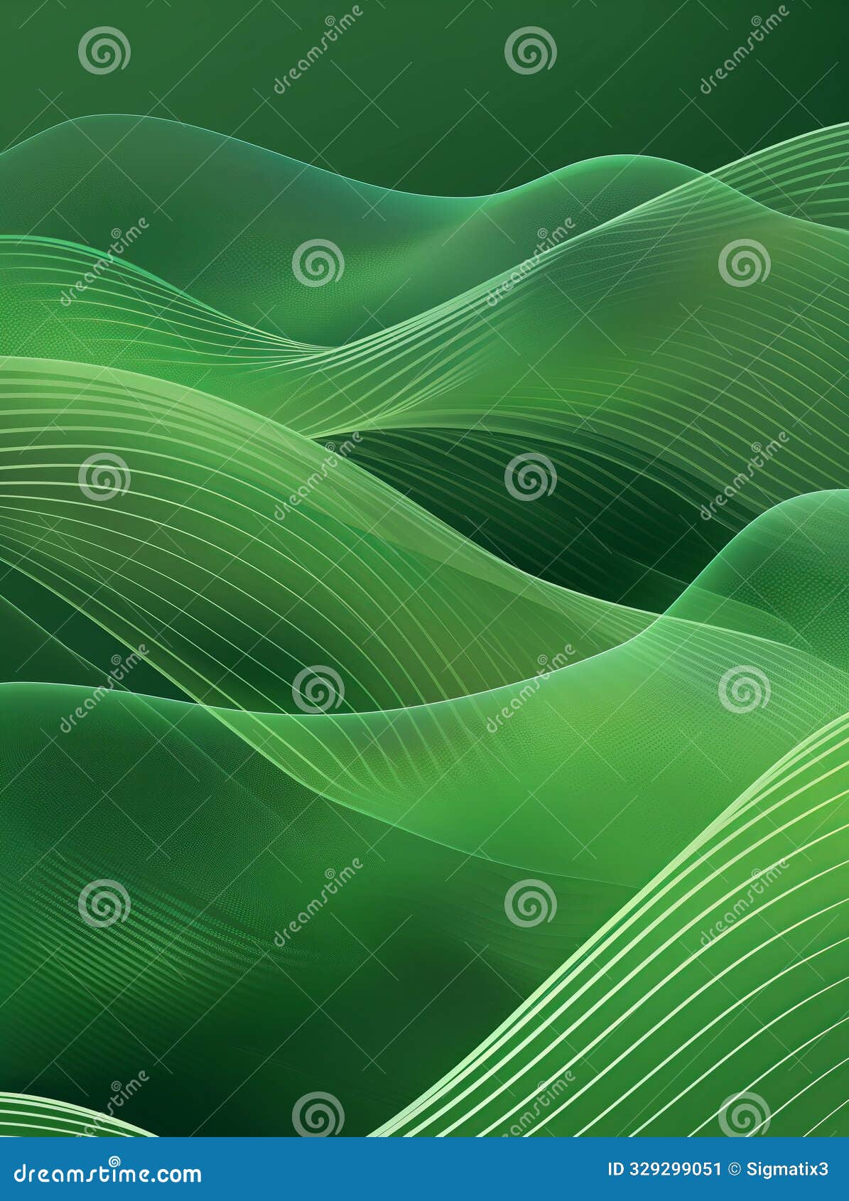Abstract Green Background with Waves and Lines Stock Illustration ...