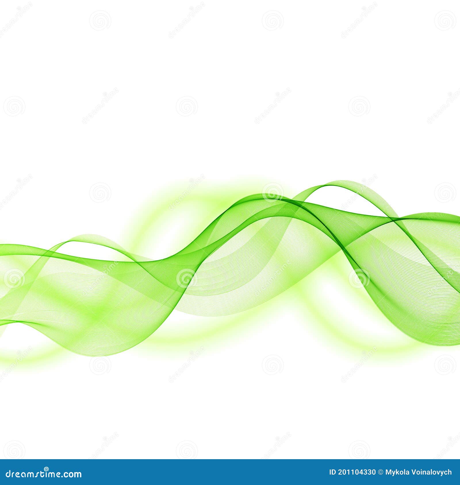 Abstract Green Background, with Wavy Design Vector Illustration of EPS ...