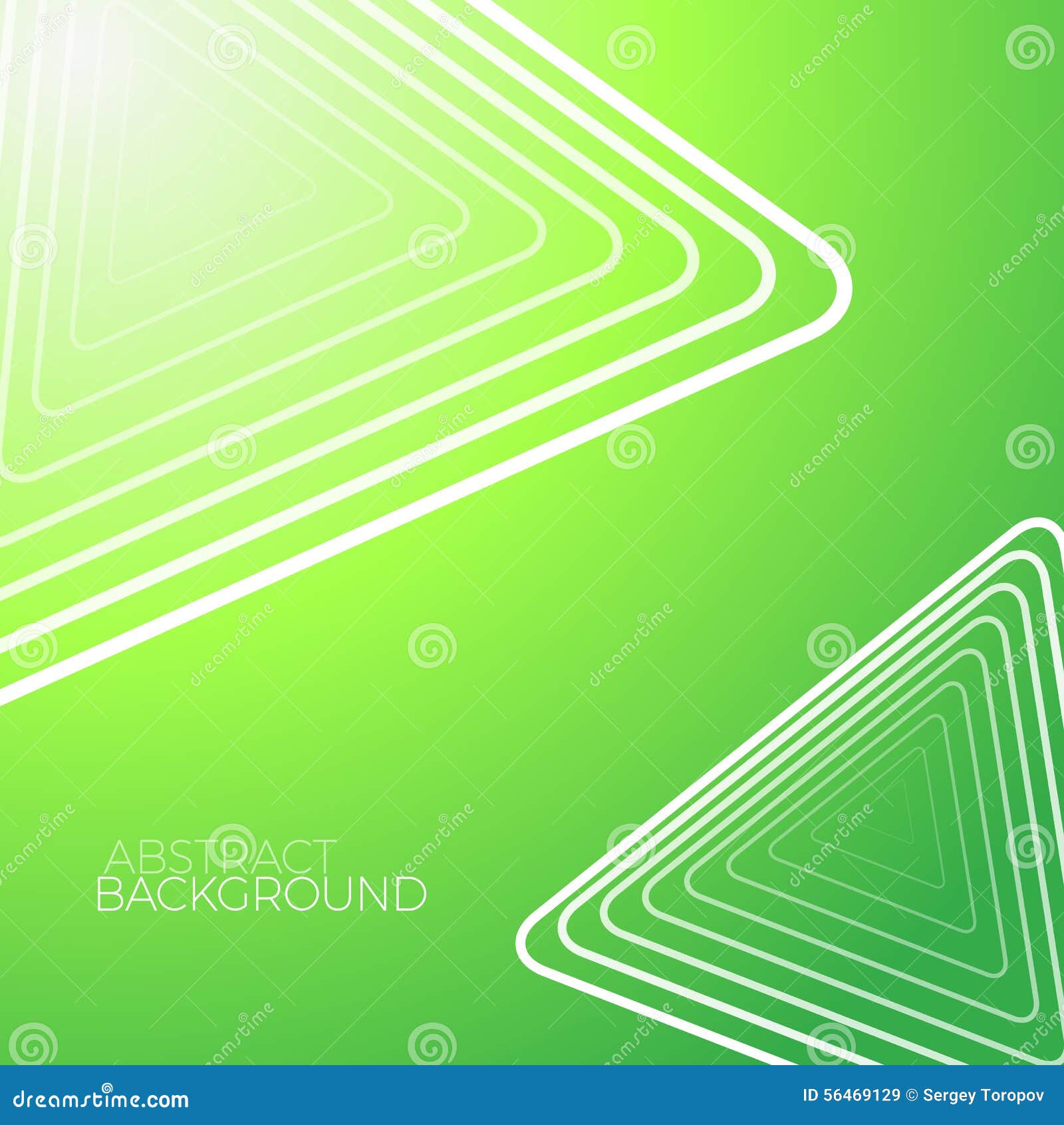 Abstract Green Background with White Triangles Stock Vector ...
