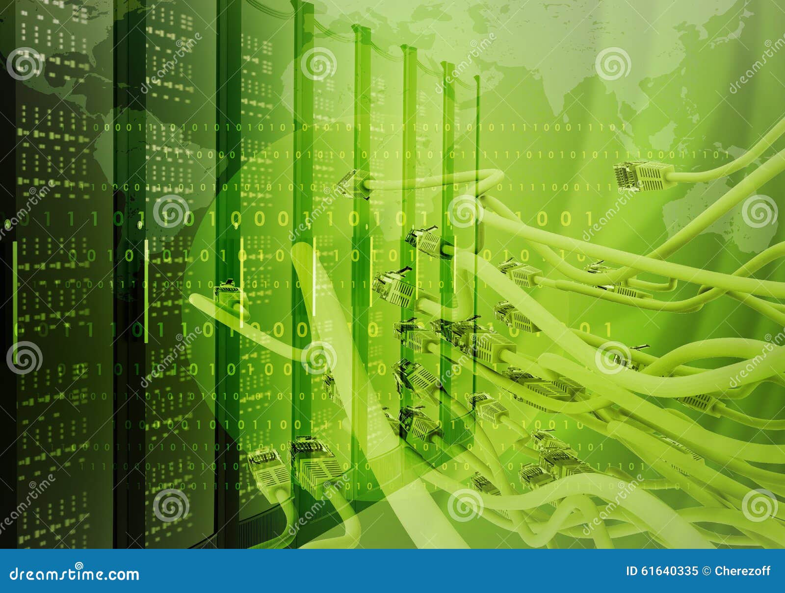 Abstract Green Background with Wire and Map Stock Illustration ...