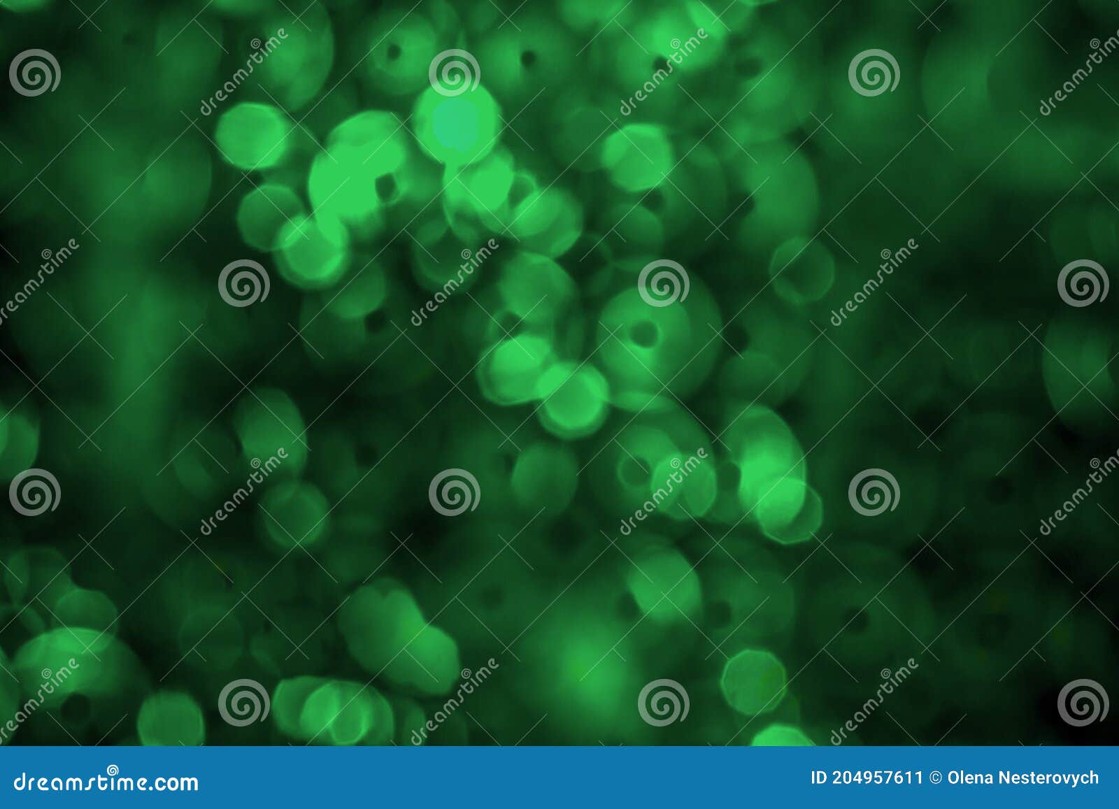 Abstract Green Backlight Reflector and Glitter Bokeh Lights Background ...
