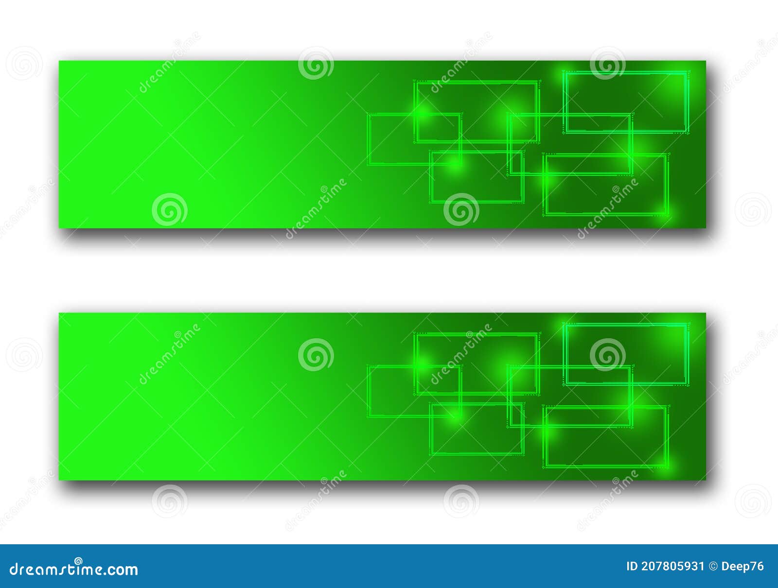 Abstract Green Banner with Rectangle and Sparkle Stock Illustration ...