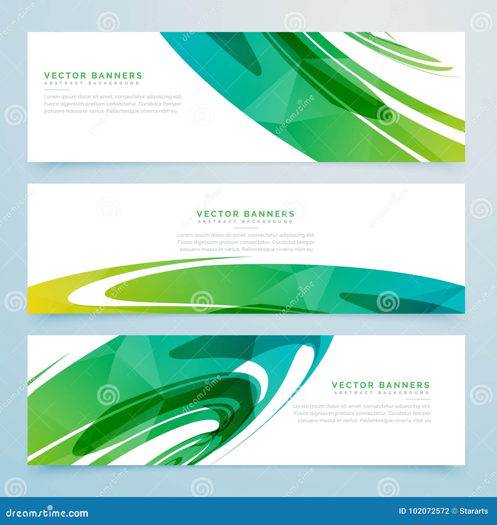 Abstract Green Banners Collection Stock Vector - Illustration of ...