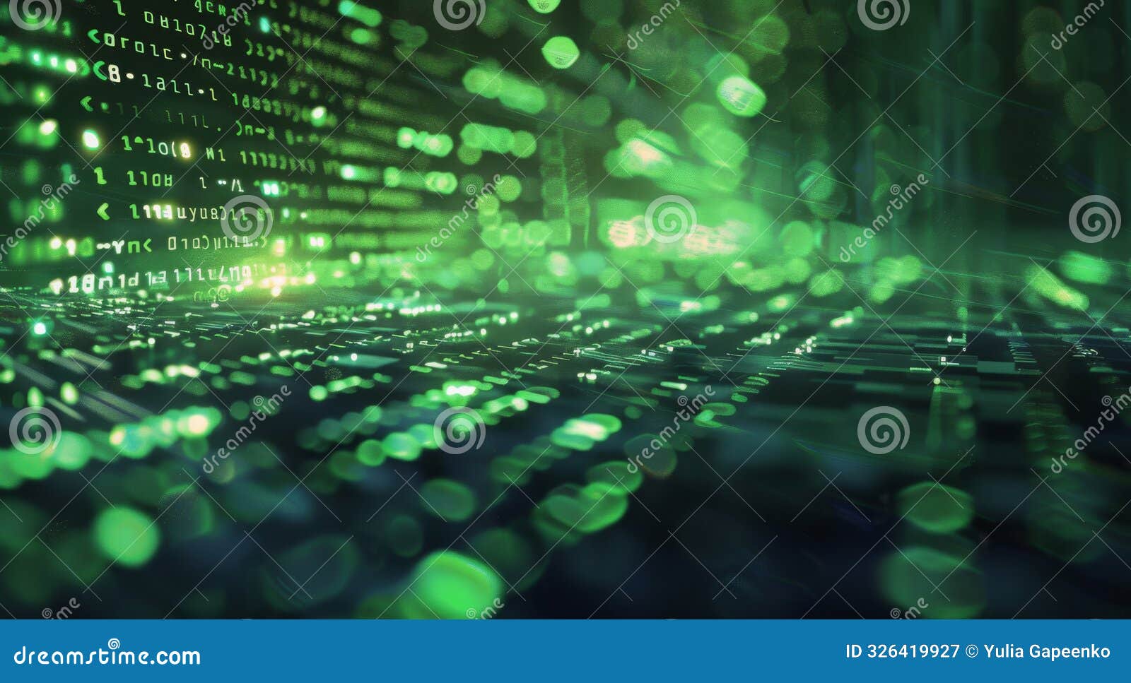 Abstract Green Binary Code Data Flow Pattern Stock Image - Image of digital, processing: 326419927