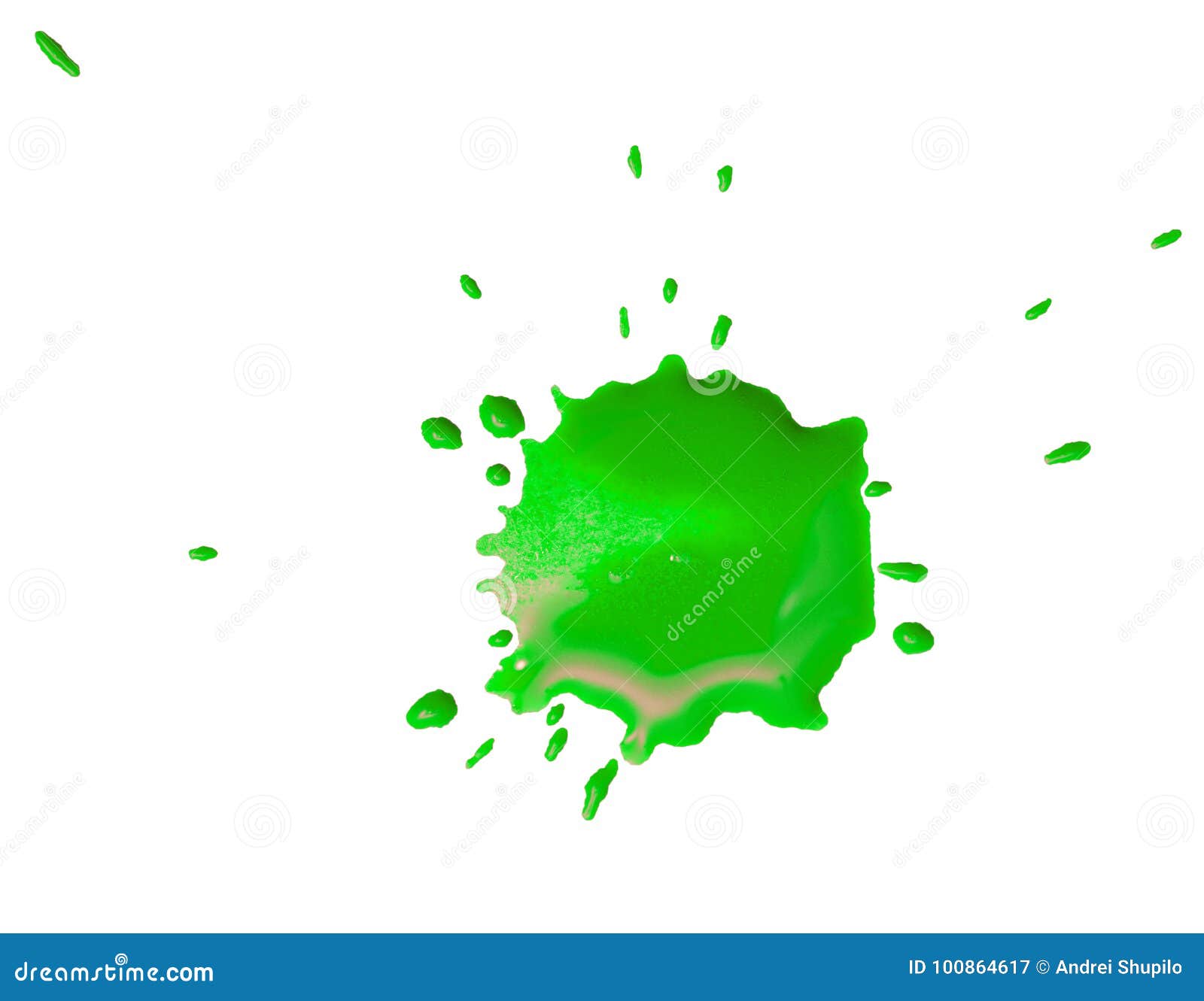 Abstract Green Blob Blot on a White Background Stock Image - Image of ...