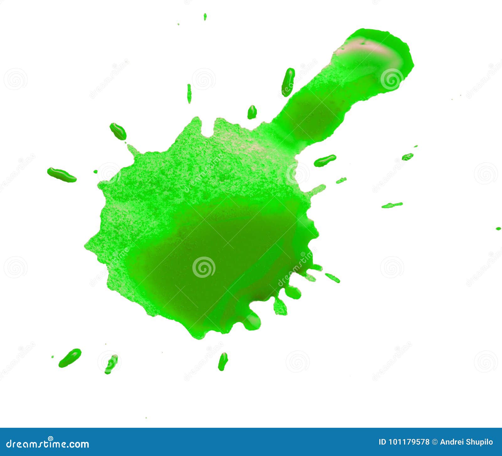 Abstract Green Blob Blot on a White Background Stock Photo - Image of ...