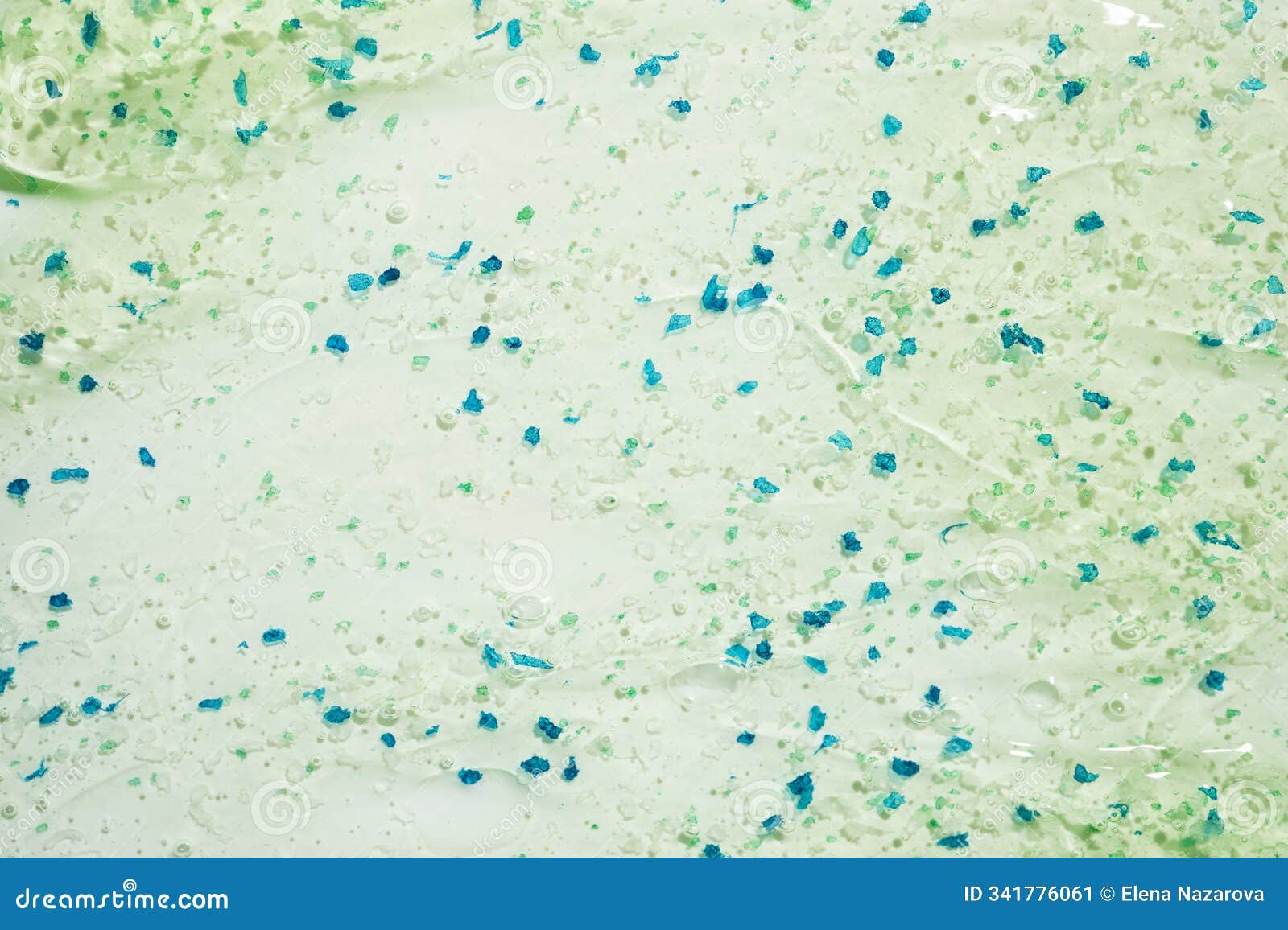 Abstract Green and Blue Microplastic Particles on Light Background ...
