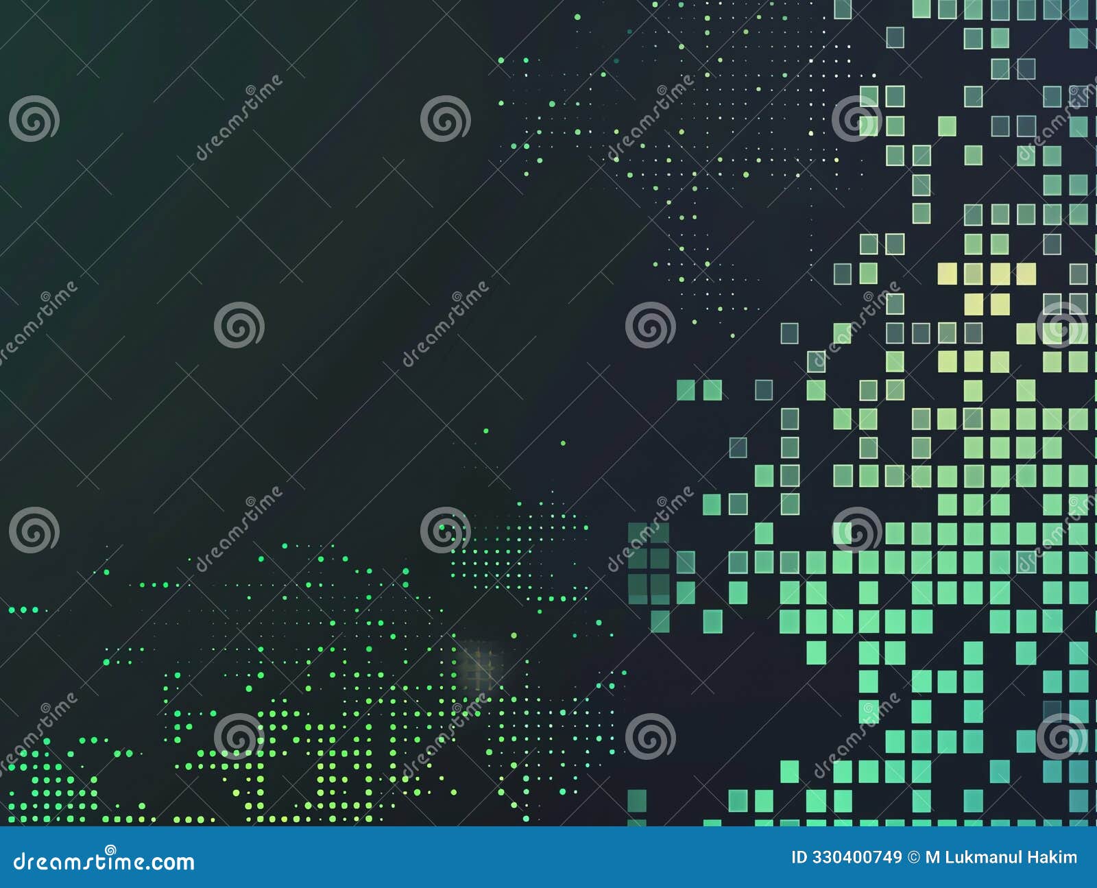 Abstract Green and Blue Pixelated Background with Square and Dot Patterns Stock Image - Image of ...