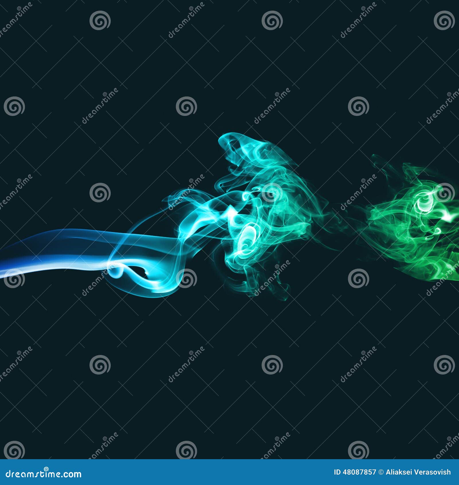 Abstract Green and Blue Smoke Stock Image - Image of mystic ...