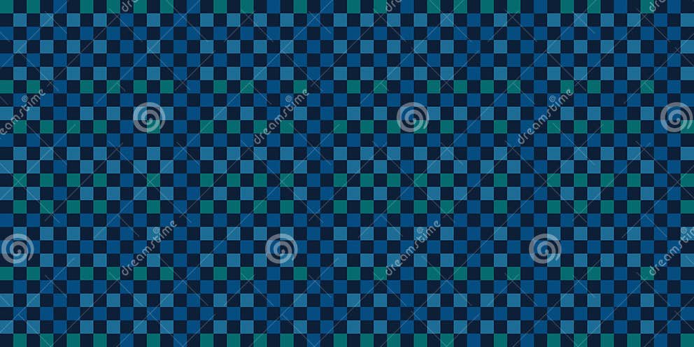 Abstract Green and Blue Squares Pattern, Checkered Texture on Dark Blue ...