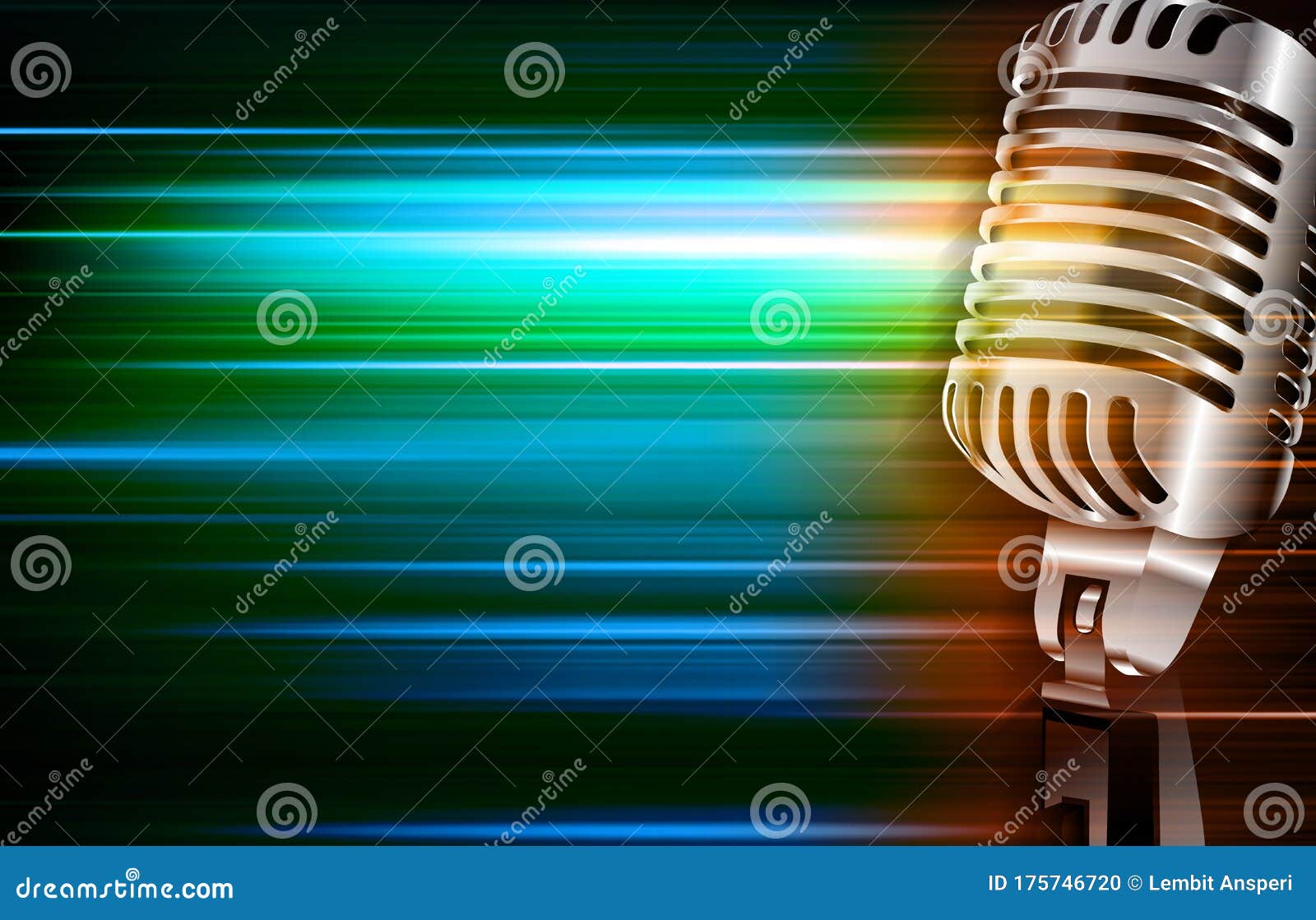 Abstract Green Music Background with Retro Microphone Stock Vector ... Abstract Green Music Background with Retro Microphone Stock Vector ...