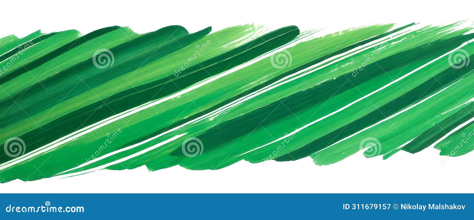 Abstract Green Brush Stroke on White Background. Texture of Strokes of ...