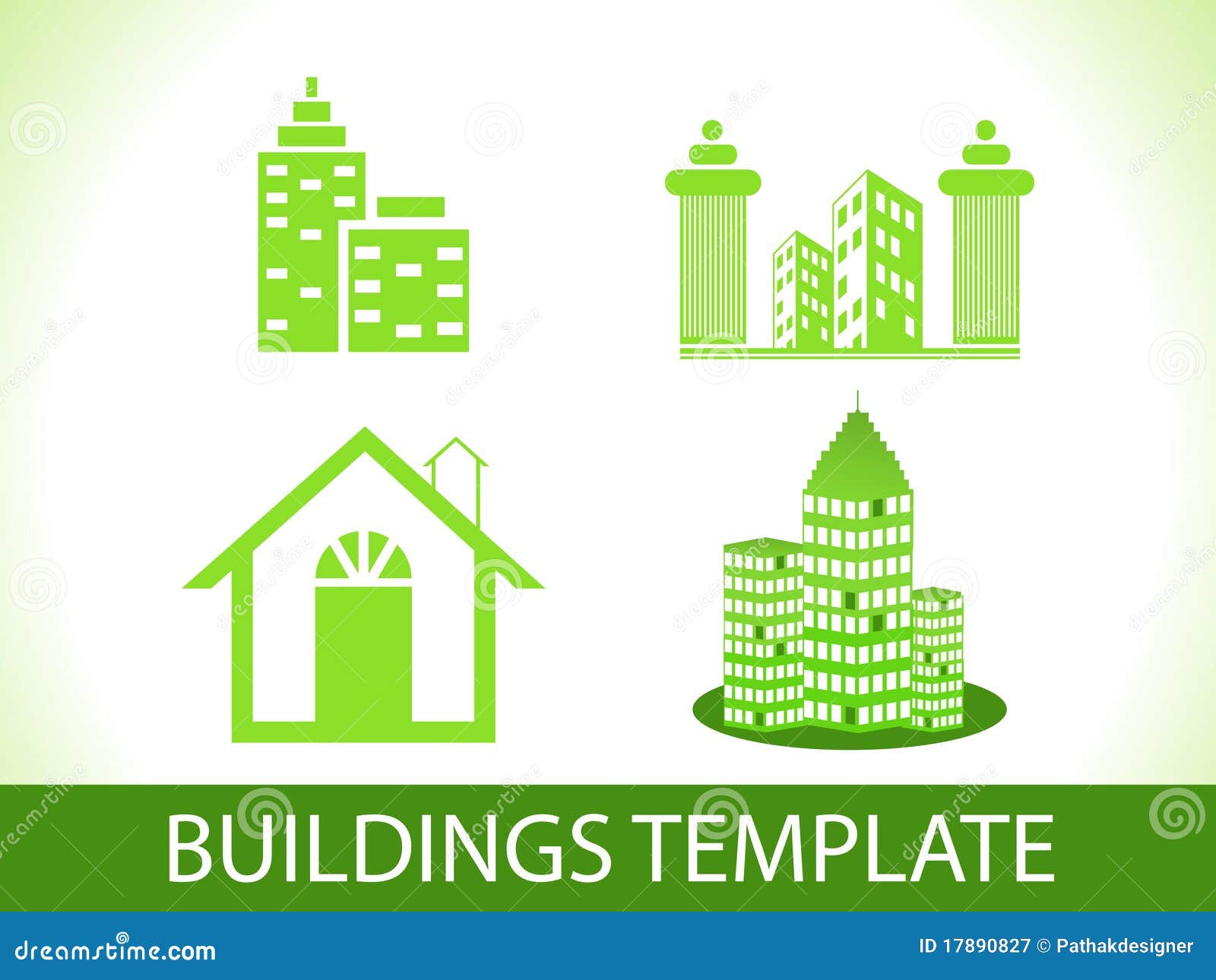 Abstract Green Buildings Template Stock Vector - Illustration of ...