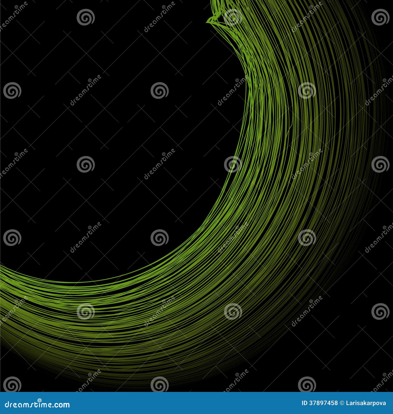 Abstract the Green Circle on Black Background Stock Illustration ...
