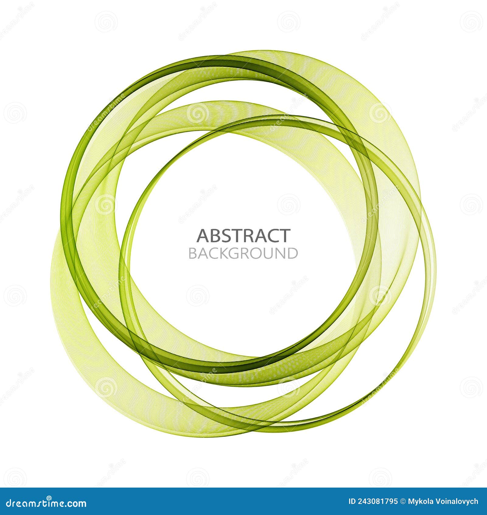 Abstract Green Circular Wave Background Design, Frame Stock Vector ...