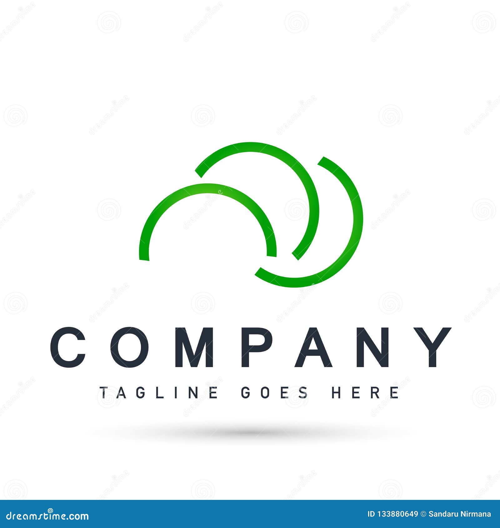 Abstract Green Cloud Logo Vector Element Icon Design Vector on White ...