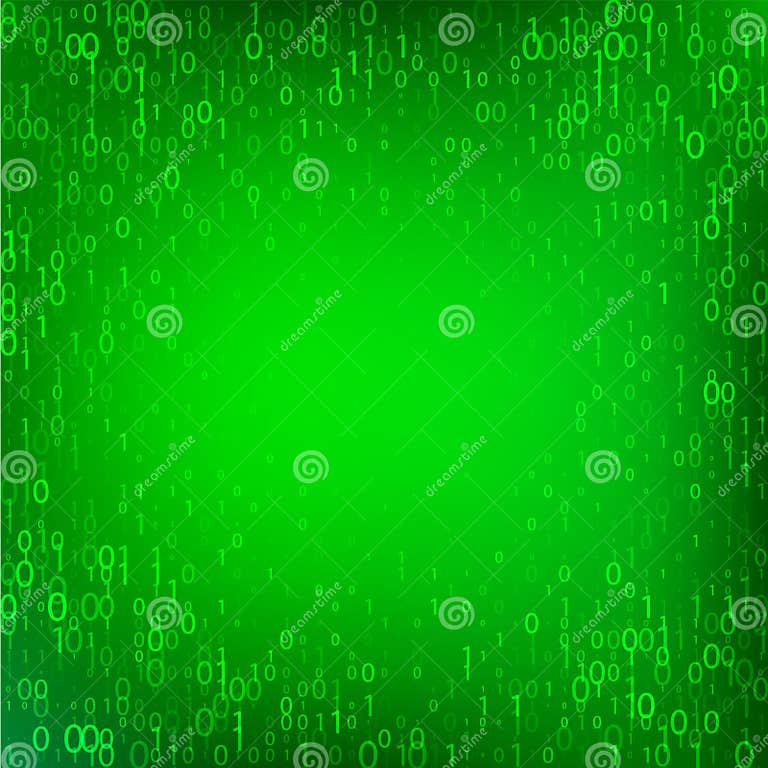 Abstract Green Color Binary Code Fall Background, Programming Element Backdrop Vector ...