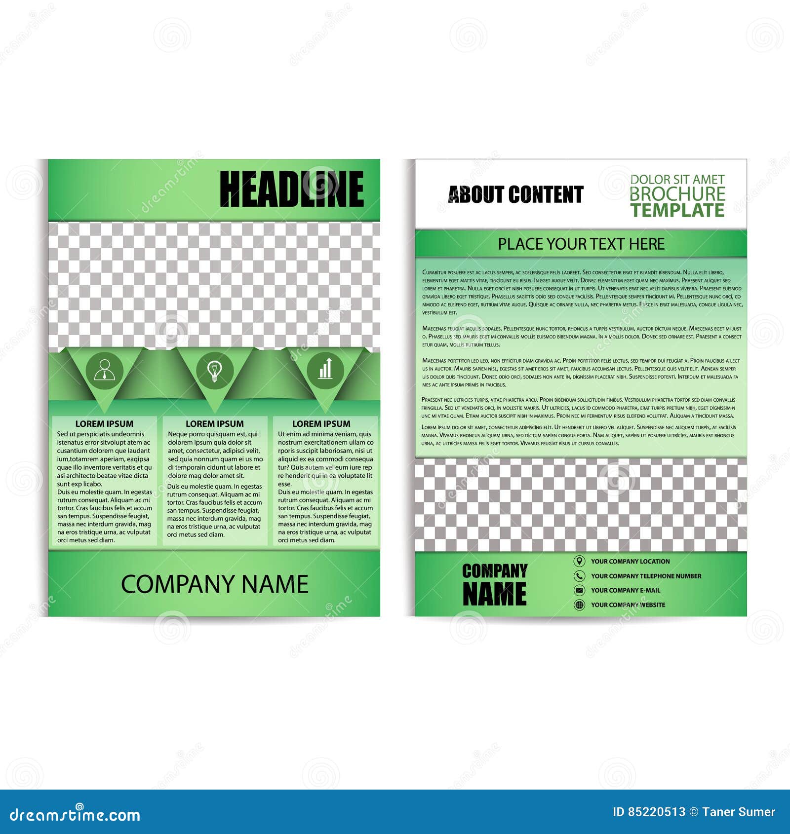 Abstract Green Color Flyer Design Template Stock Vector - Illustration ...