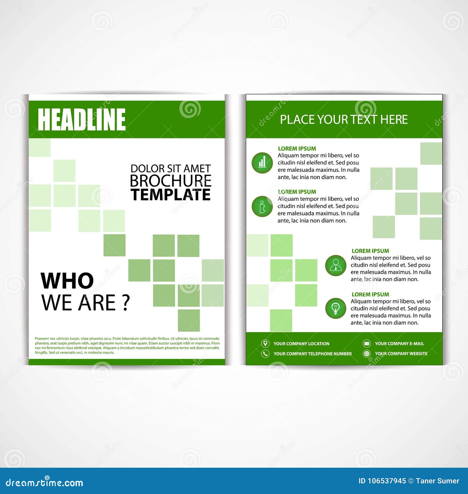 Abstract Green Color Flyer Design Template Stock Vector - Illustration ...