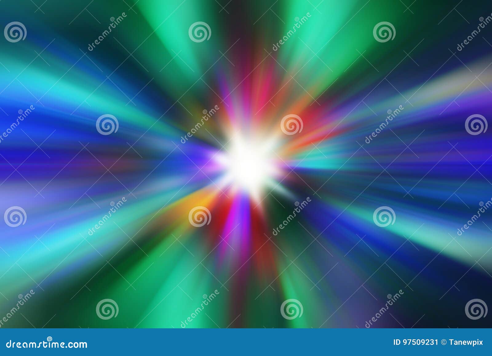 Abstract Green, Colorful Light Explosion Effects Background. Stock ...