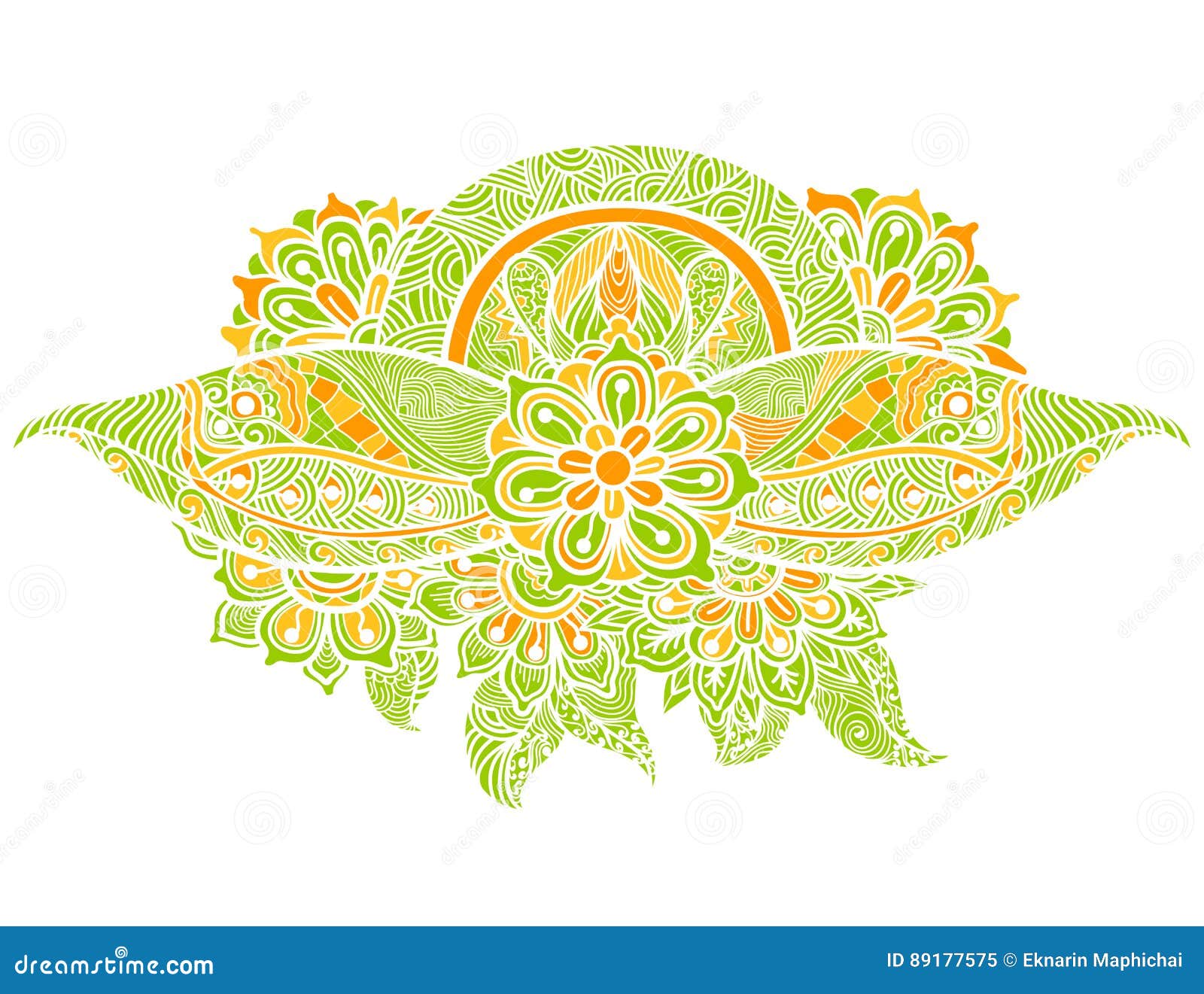 Abstract Green Colors Floral Art Pattern Stock Vector - Illustration of ...