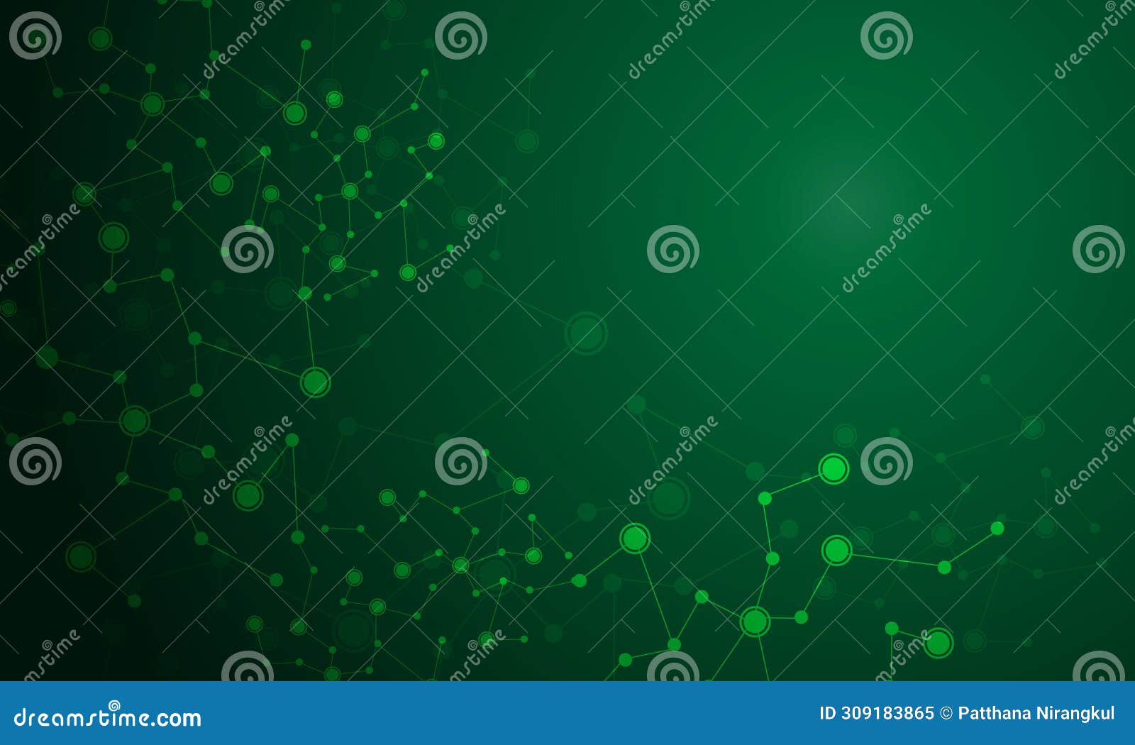 Abstract Green Connecting Dots and Lines Connection Science with Blank ...
