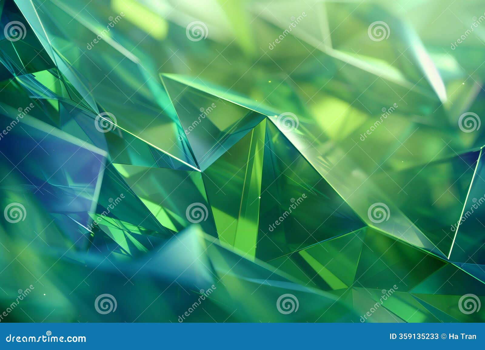 Abstract Green Crystal Background, Render, Digital Image Stock ...