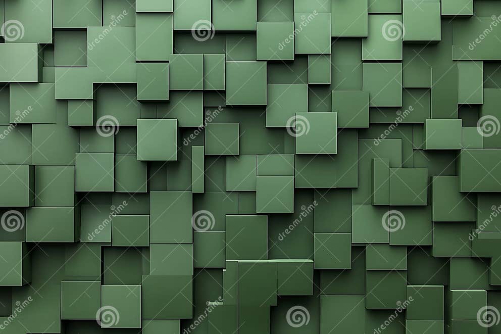 Abstract Green Cube Pattern Ai Generator Stock Illustration ...
