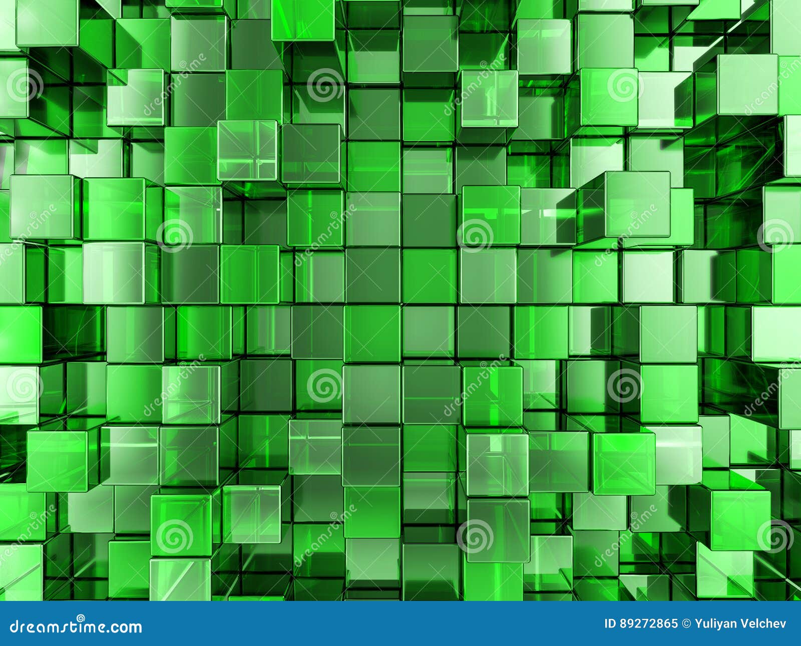 Abstract Green Cubes Background Stock Illustration - Illustration of ...