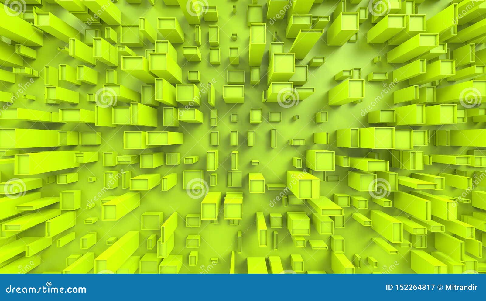 Abstract Green Cubic City Structures - Top Down View Stock Illustration ...