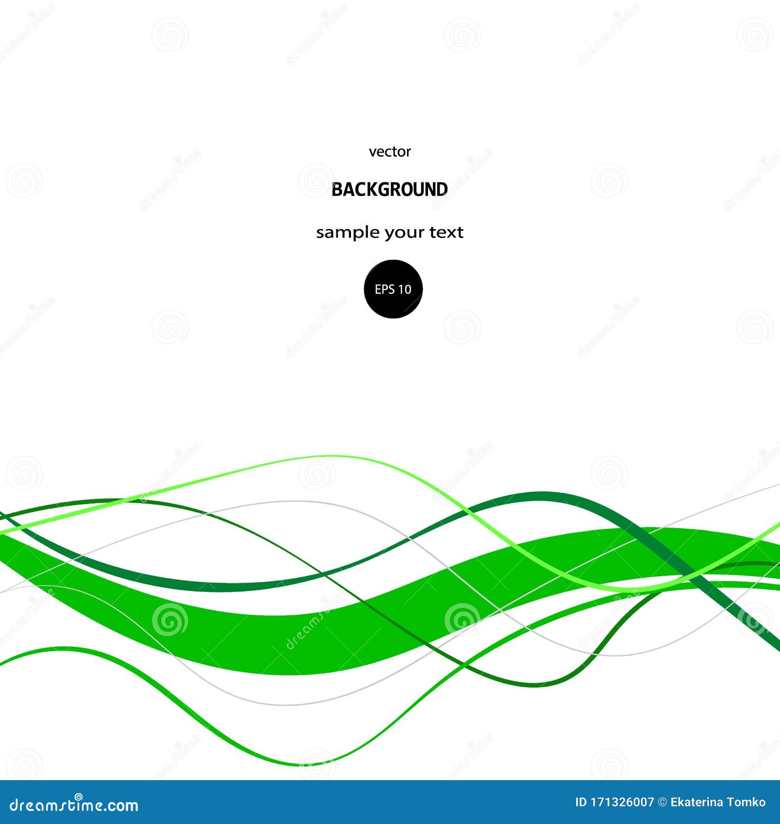 Abstract Green Curved Lines. Vector Template for Presentations Stock ...