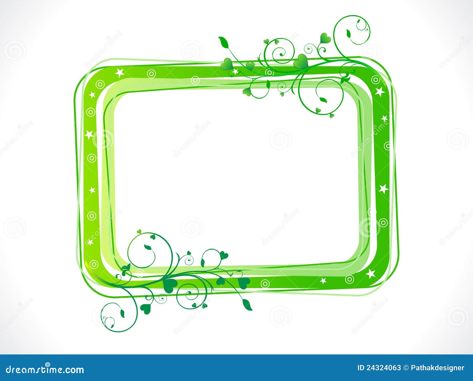 Abstract Green Eco Floral Frame Template Stock Photos - Image: 24324063