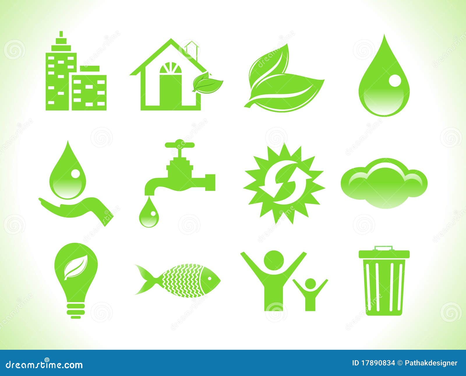 Abstract green eco icons stock vector. Illustration of polution - 17890834
