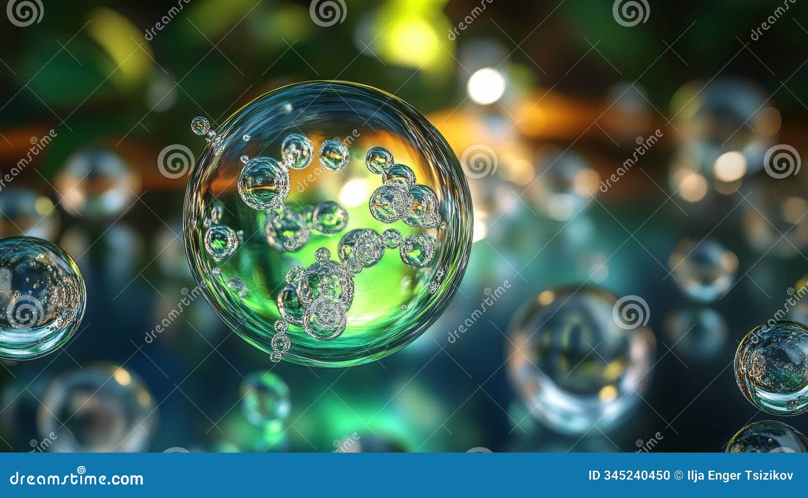 Microscopic Bubbles With DNA Strands And Organic Shapes Inside ...