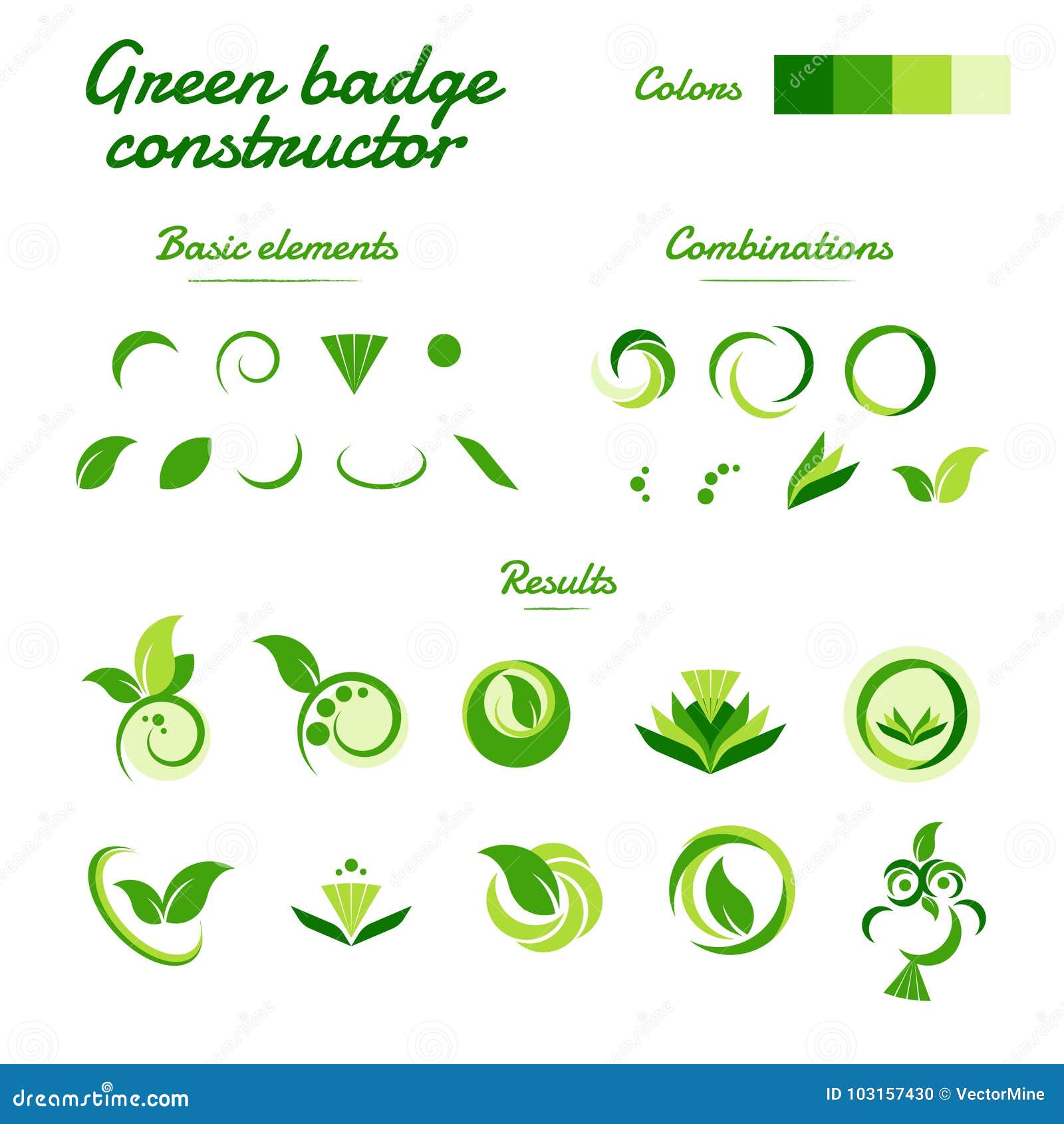 Abstract Green Environment Logo Vector Constructor Stock Vector ...