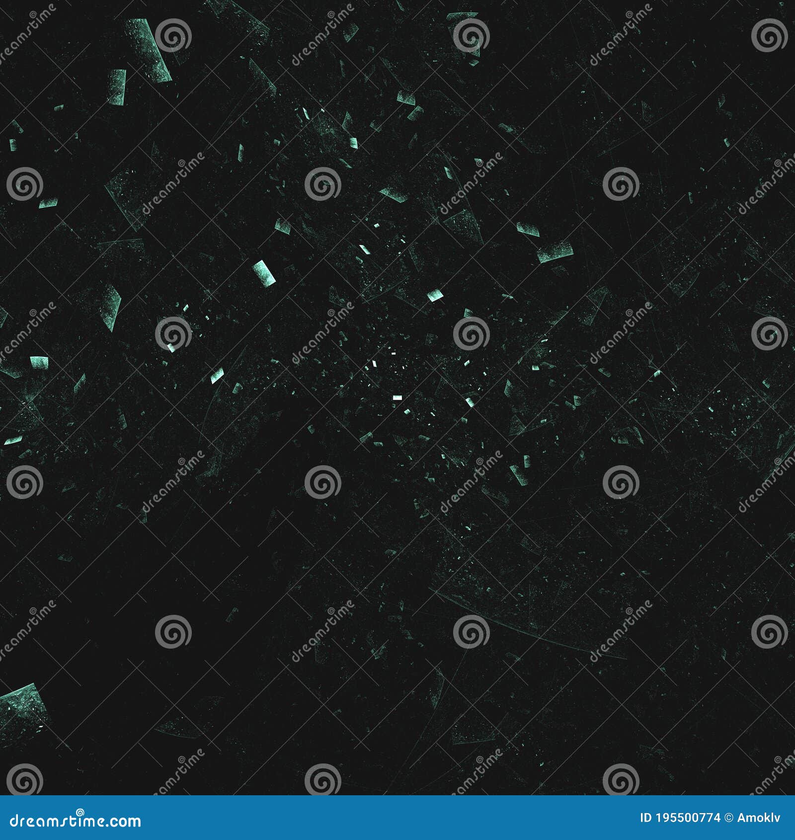 Abstract Green Falling Shards Fractal Background Stock Illustration ...