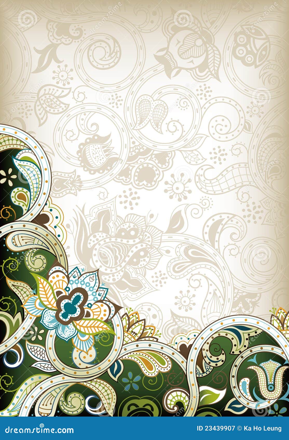 Abstract Green Floral stock illustration. Illustration of floral - 23439907