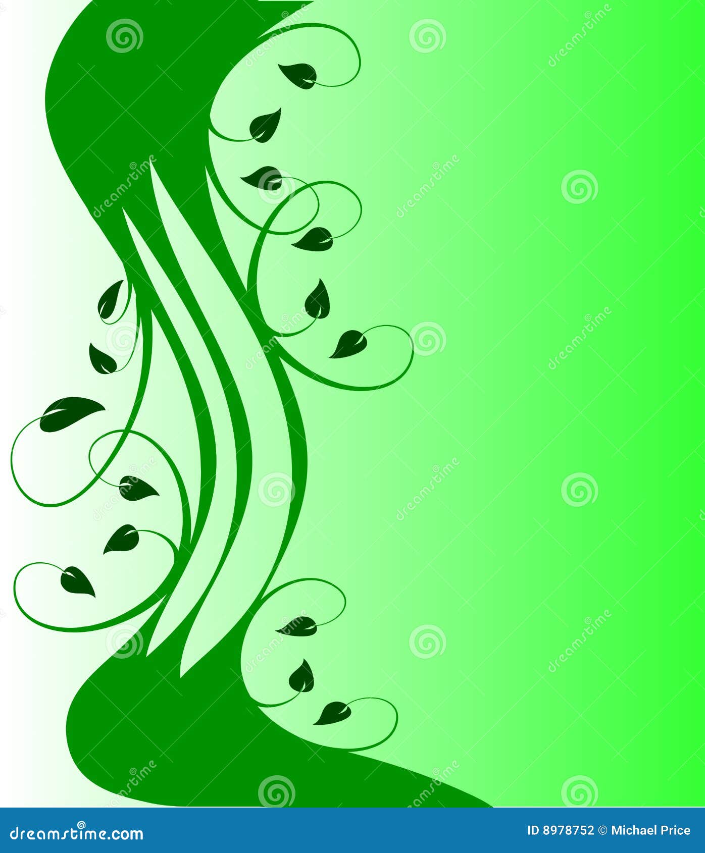 Abstract Green Floral Background Stock Vector - Illustration of plant ...