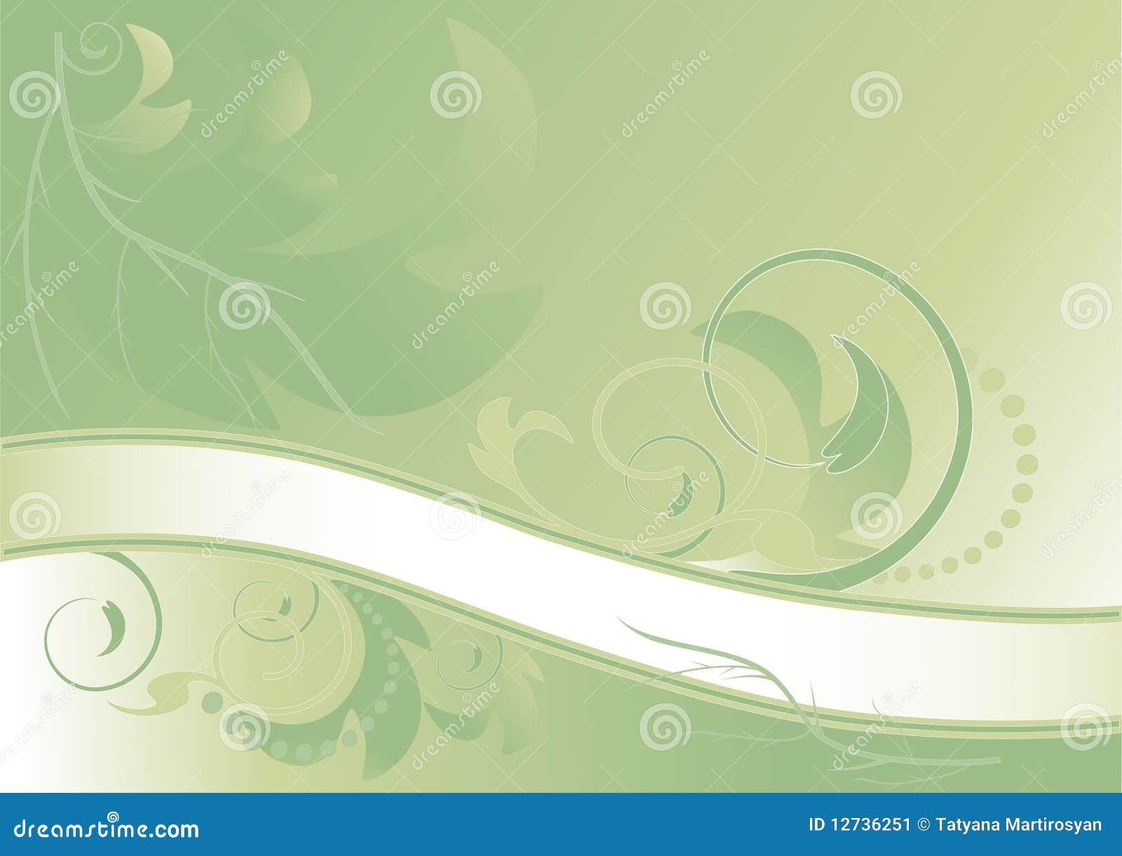 Abstract Green Floral Banner. Background .Banner Stock Vector ...