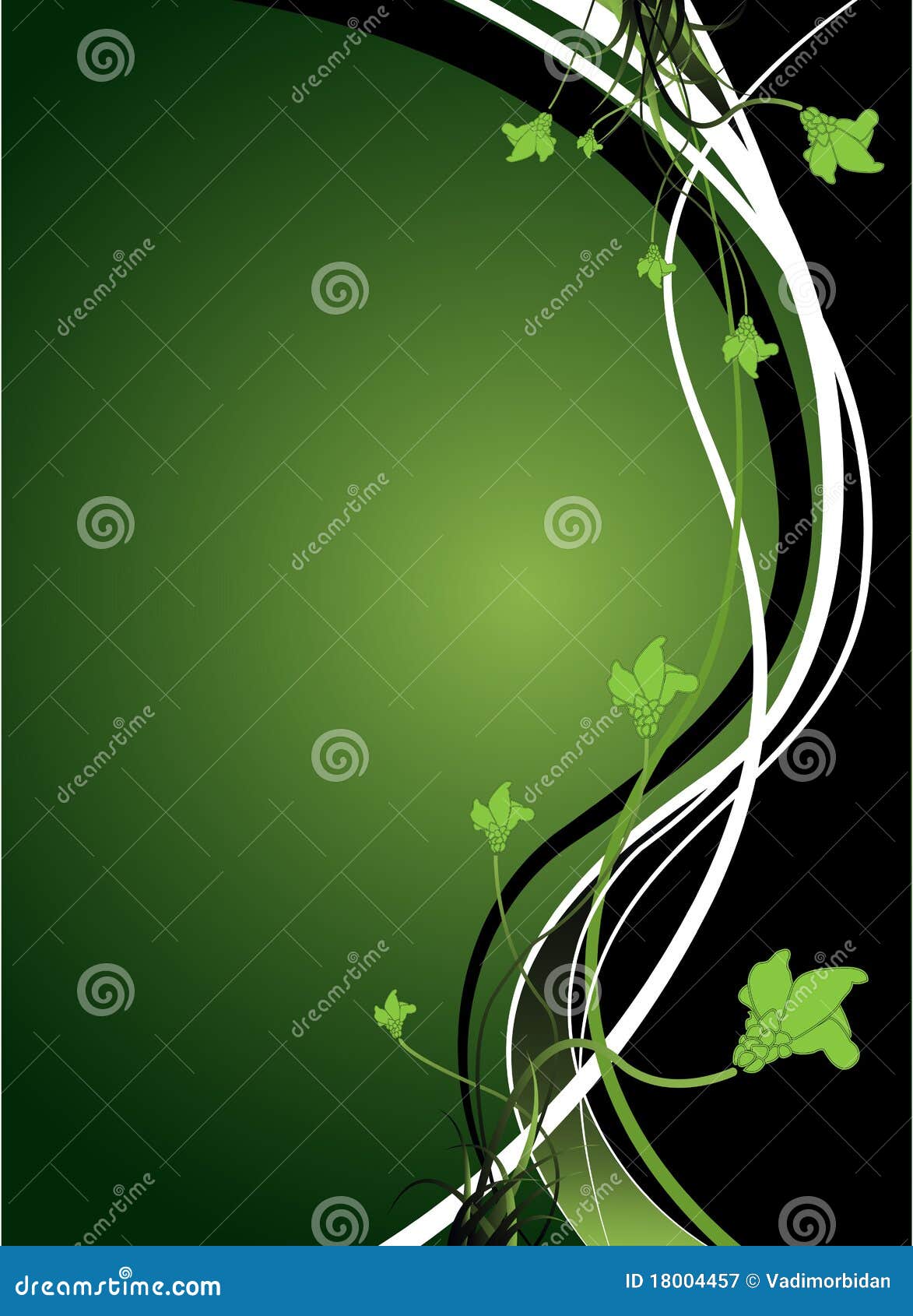 Abstract Green Floral Vector Background Stock Vector - Illustration of ...