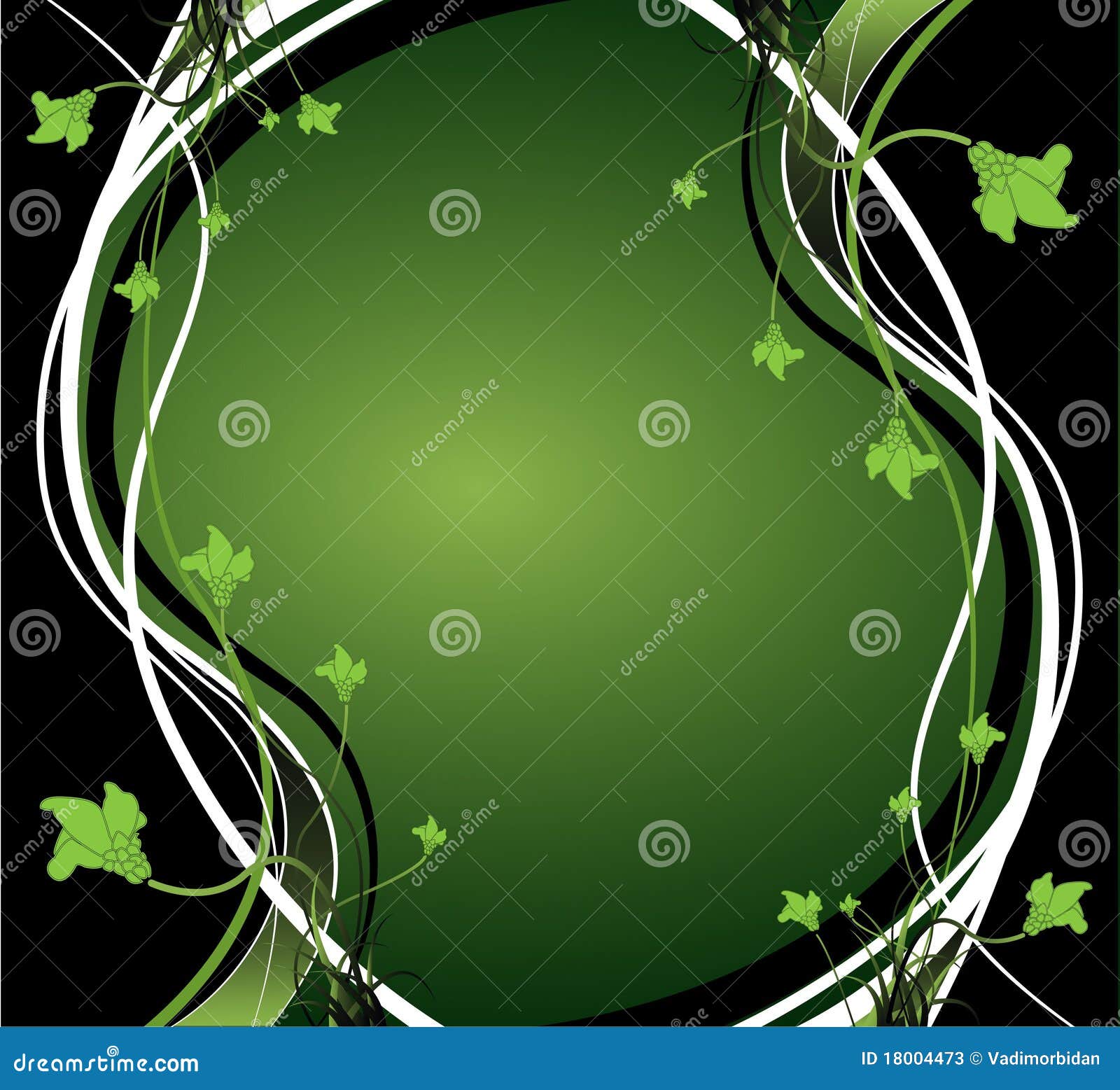 Abstract Green Floral Vector Background Stock Vector - Illustration of ...