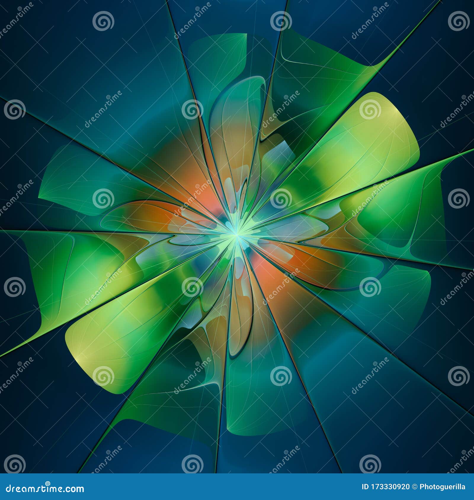 Abstract green flower stock illustration. Illustration of decorative ...