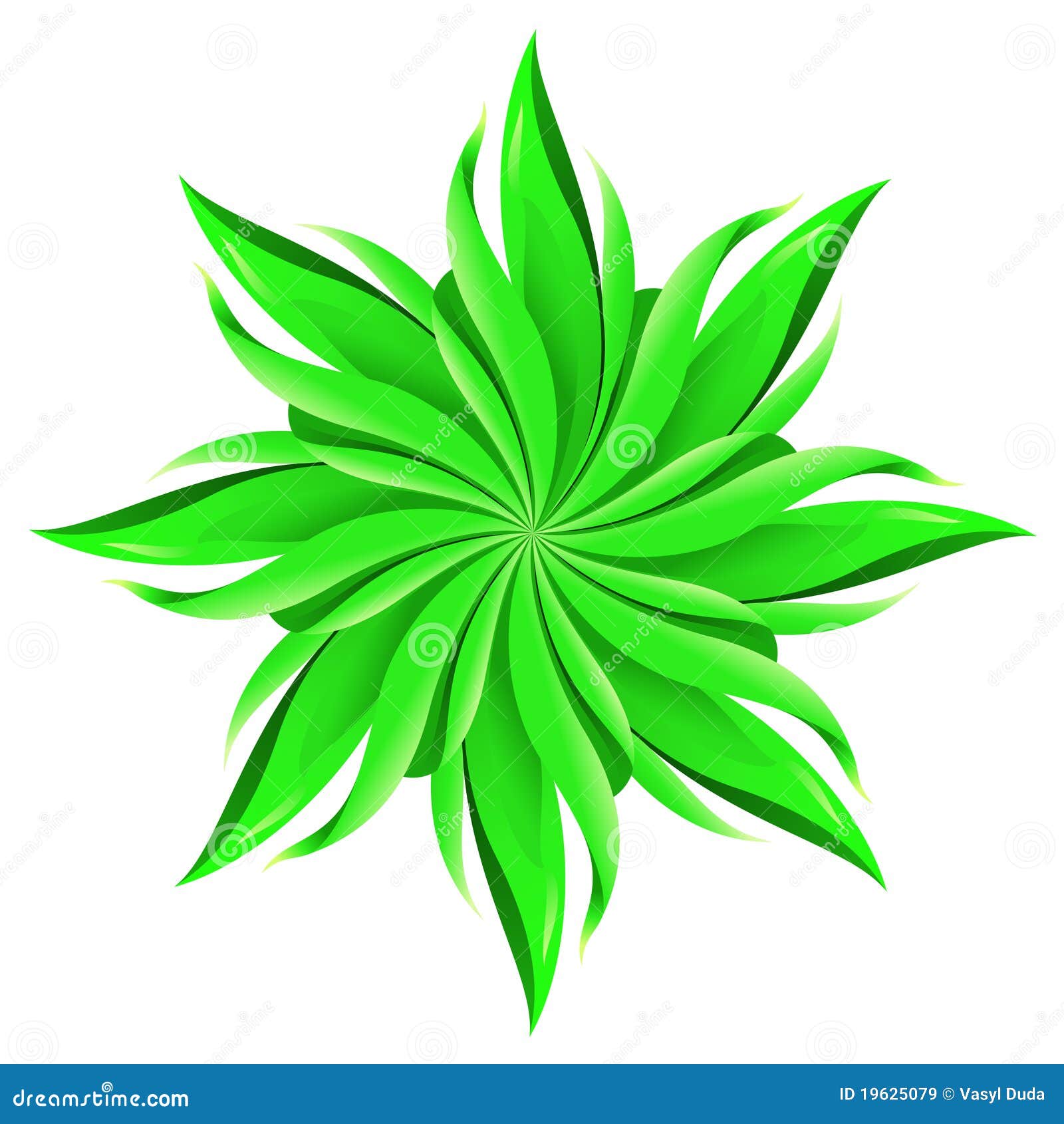 An Abstract Green Flower on White Background. Stock Vector ...