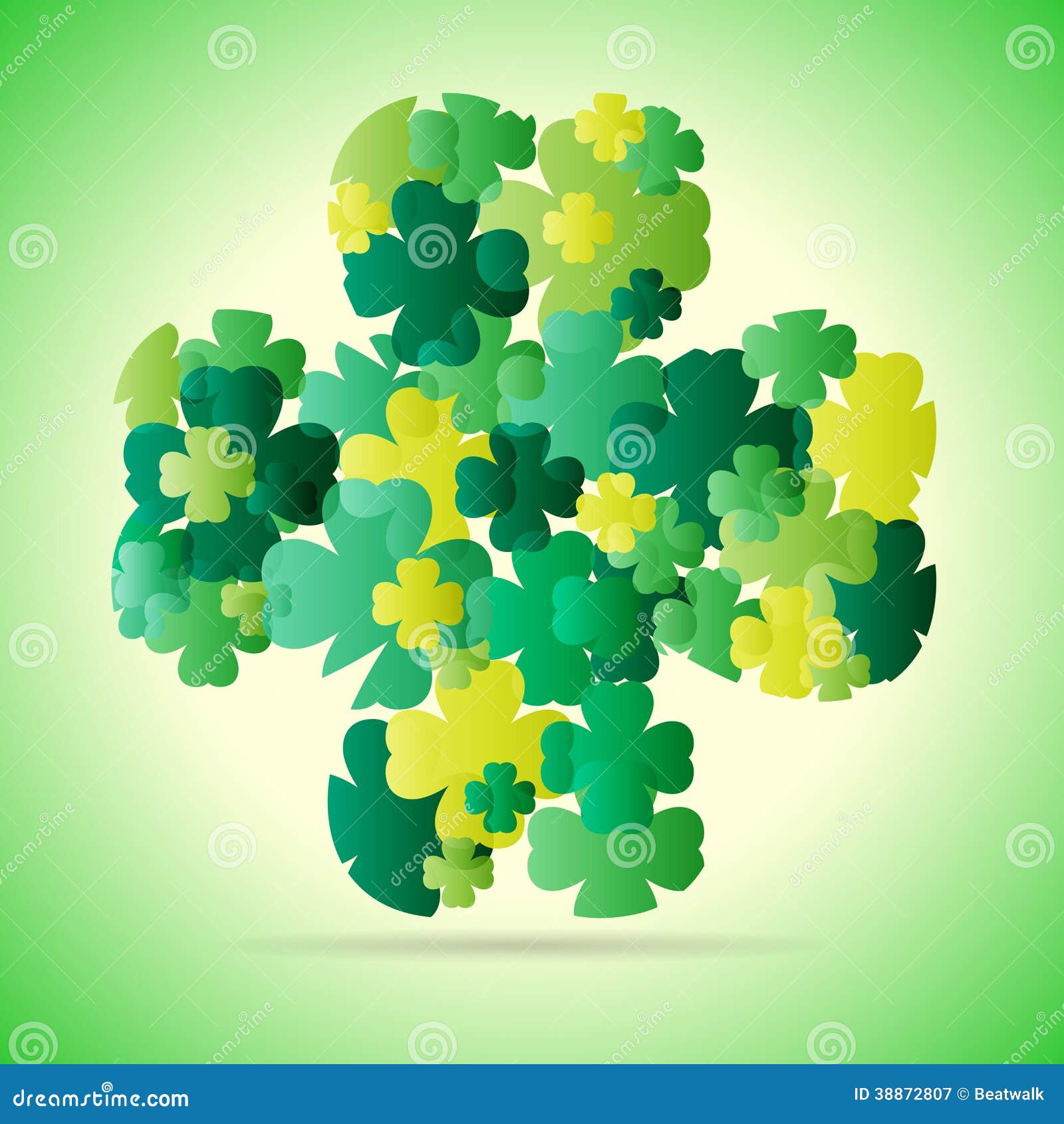 Abstract green four leaf stock vector. Illustration of beautiful - 38872807