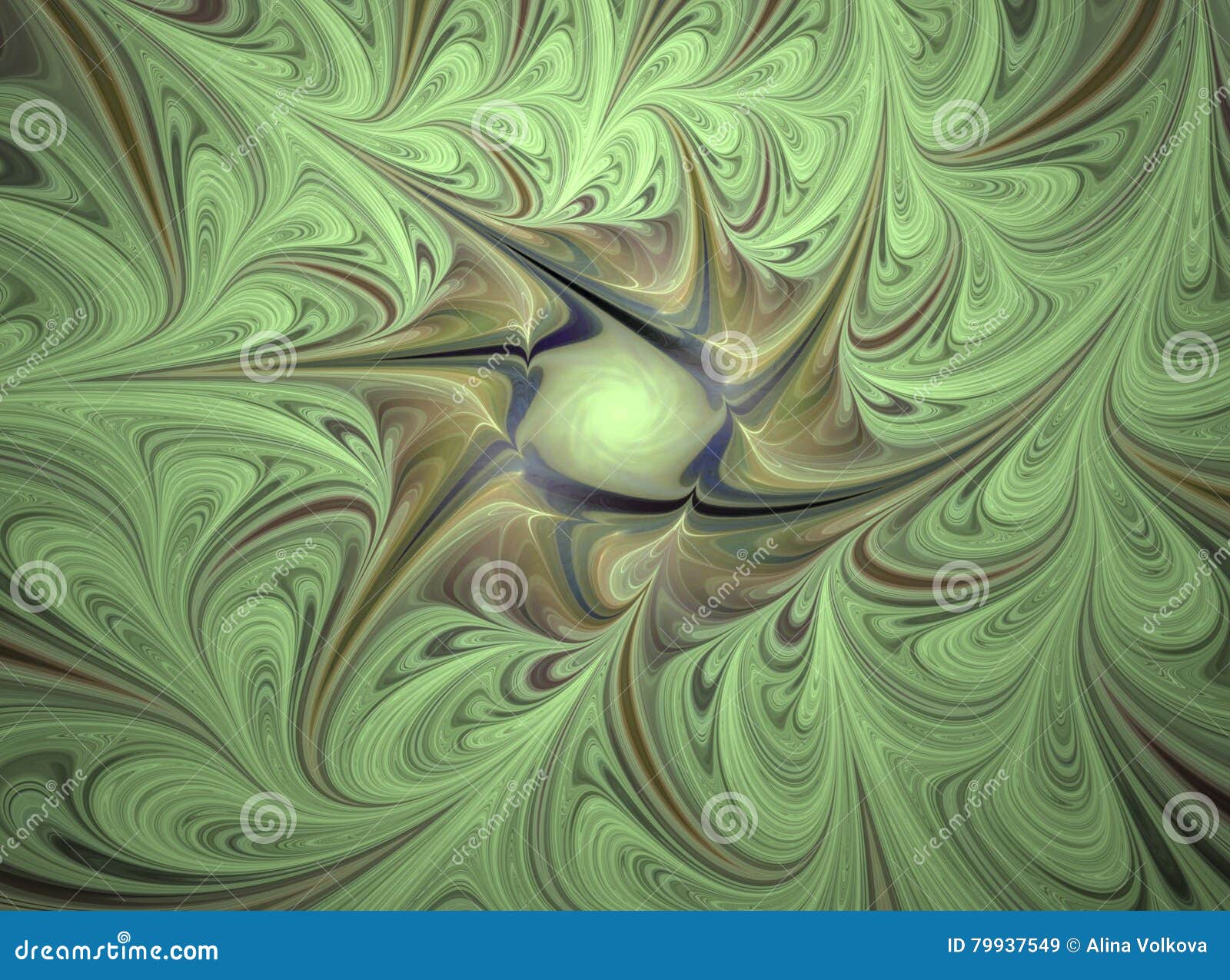 Abstract Green Fractal Computer Generated Image Stock Illustration ...