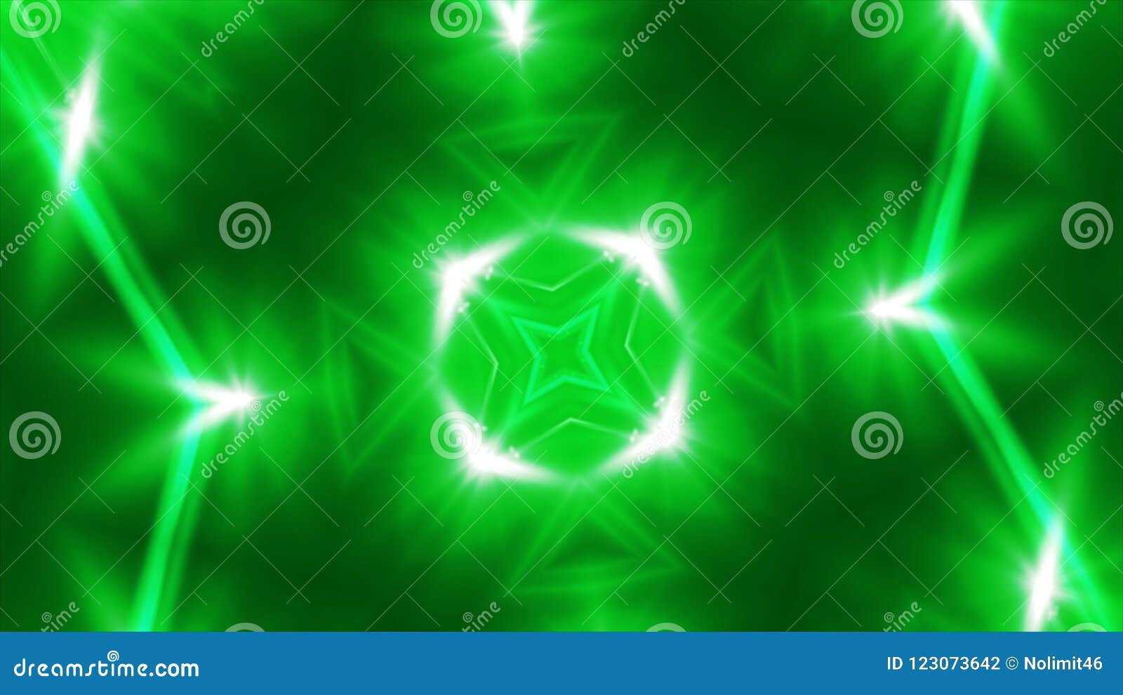 Abstract Green Fractal Lights, 3d Rendering Backdrop, Computer Generating Stock Illustration ...