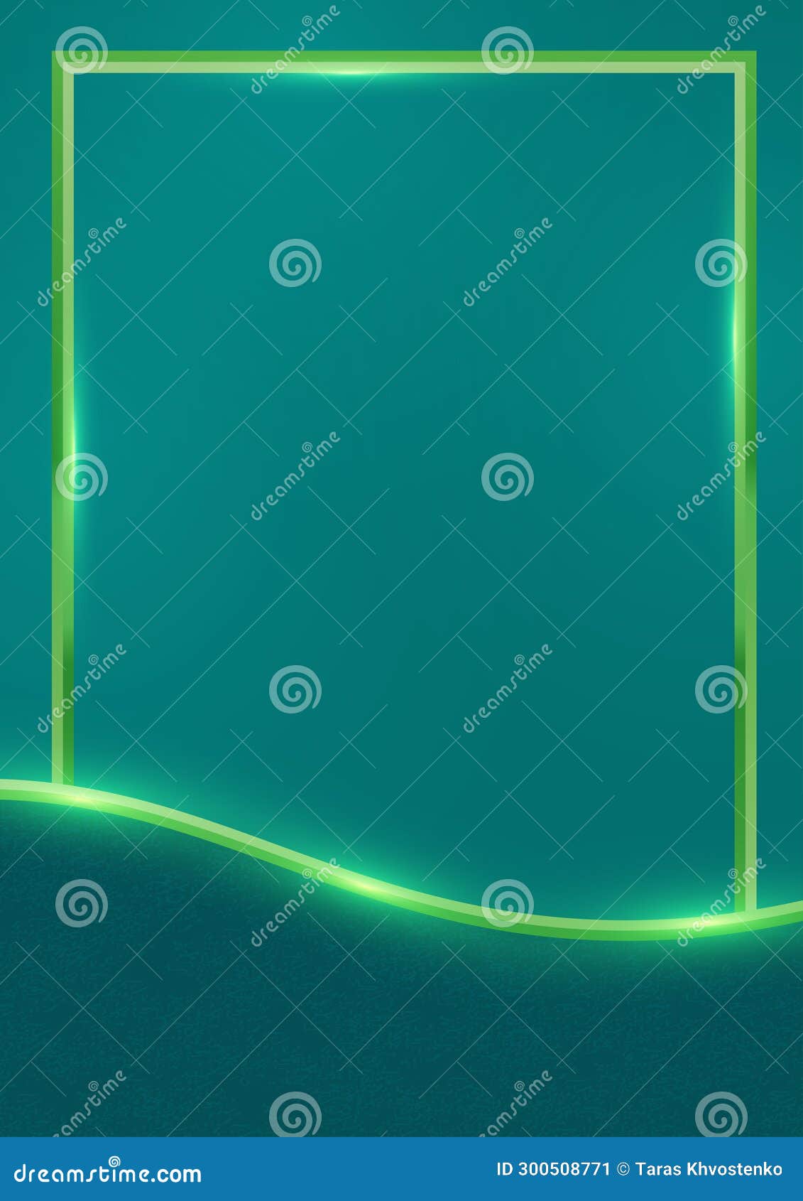 Abstract Green Frame on a Dark Green Background with Light Effects ...