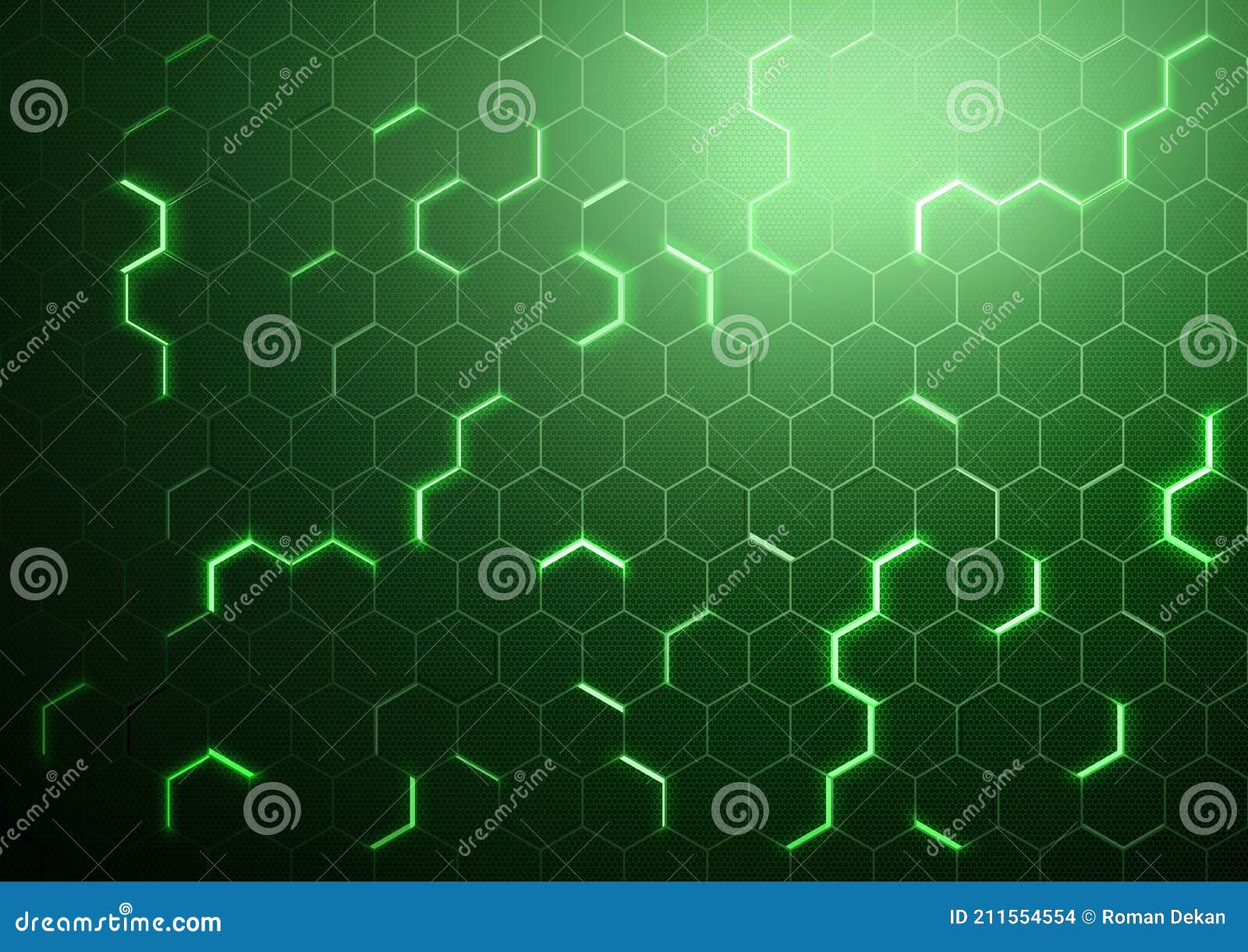 Abstract Green Futuristic Hexagonal Background Stock Vector ...