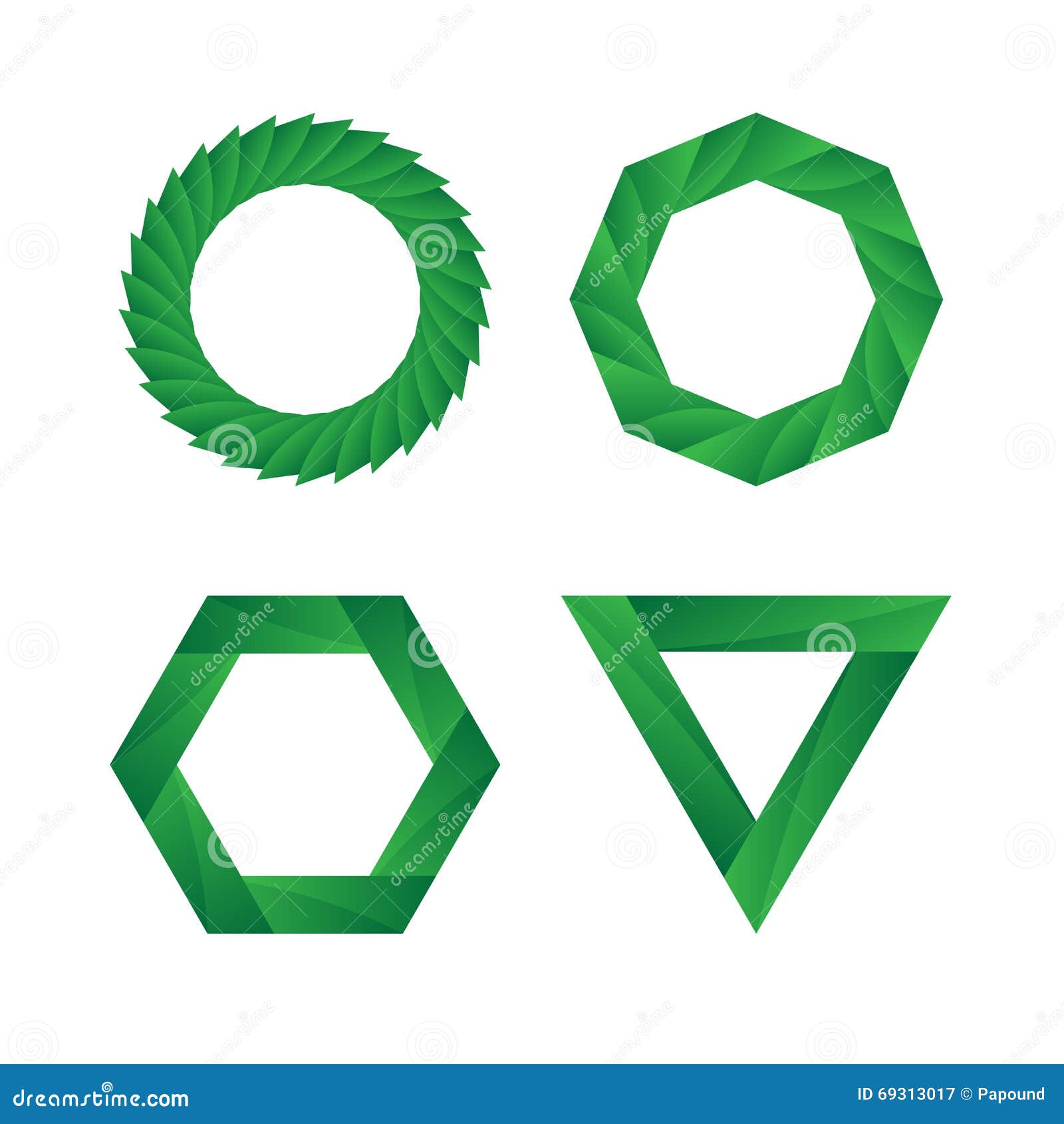 Abstract Green Geometric Infinite Loop Icon Set Stock Vector ...